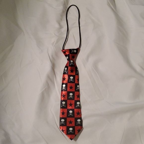 Accessories | Newred And Black Skulls And Stars Tie | Poshmark